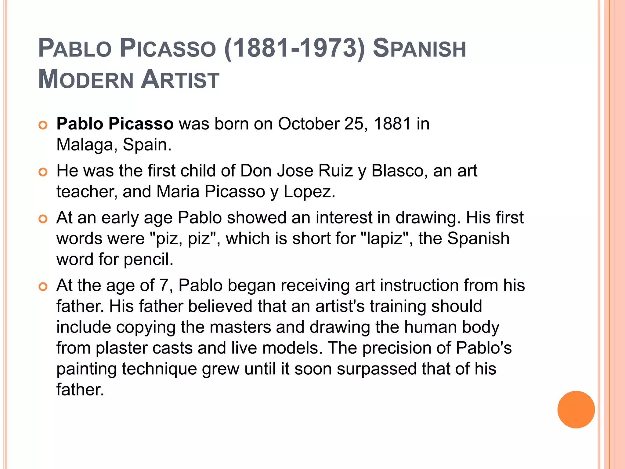 Pablo picasso slides | PPTX