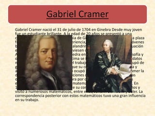 CRAMER , DESCARTES, GAUSS | PPTX
