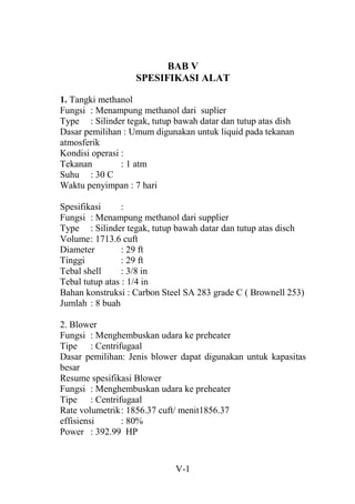 PABRIK FORMALDEHID DARI METHANOL dengan proses silver catalyst.pdf