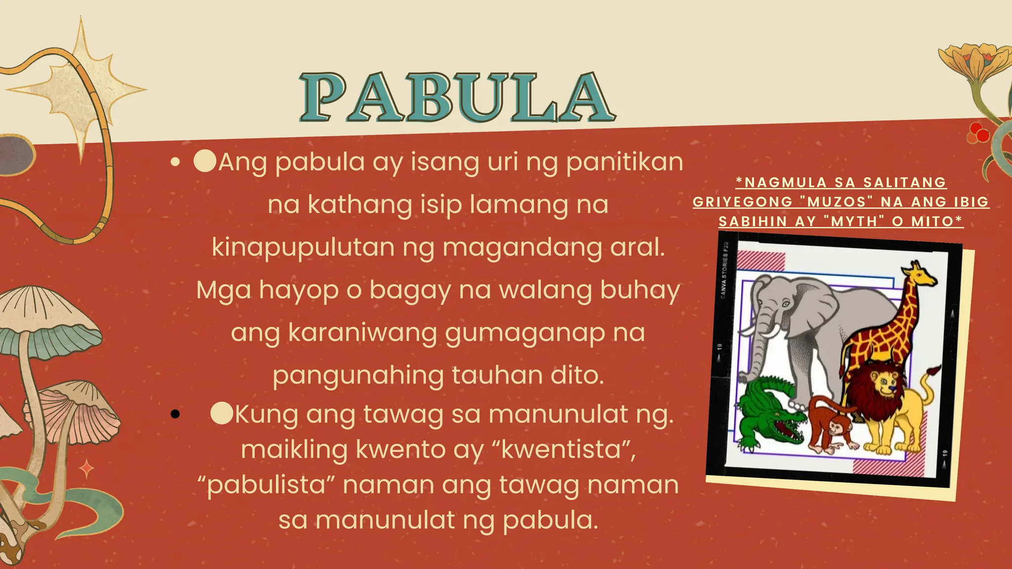 Pabula, Mga Elemento , History , Mga Halimbawa | PDF