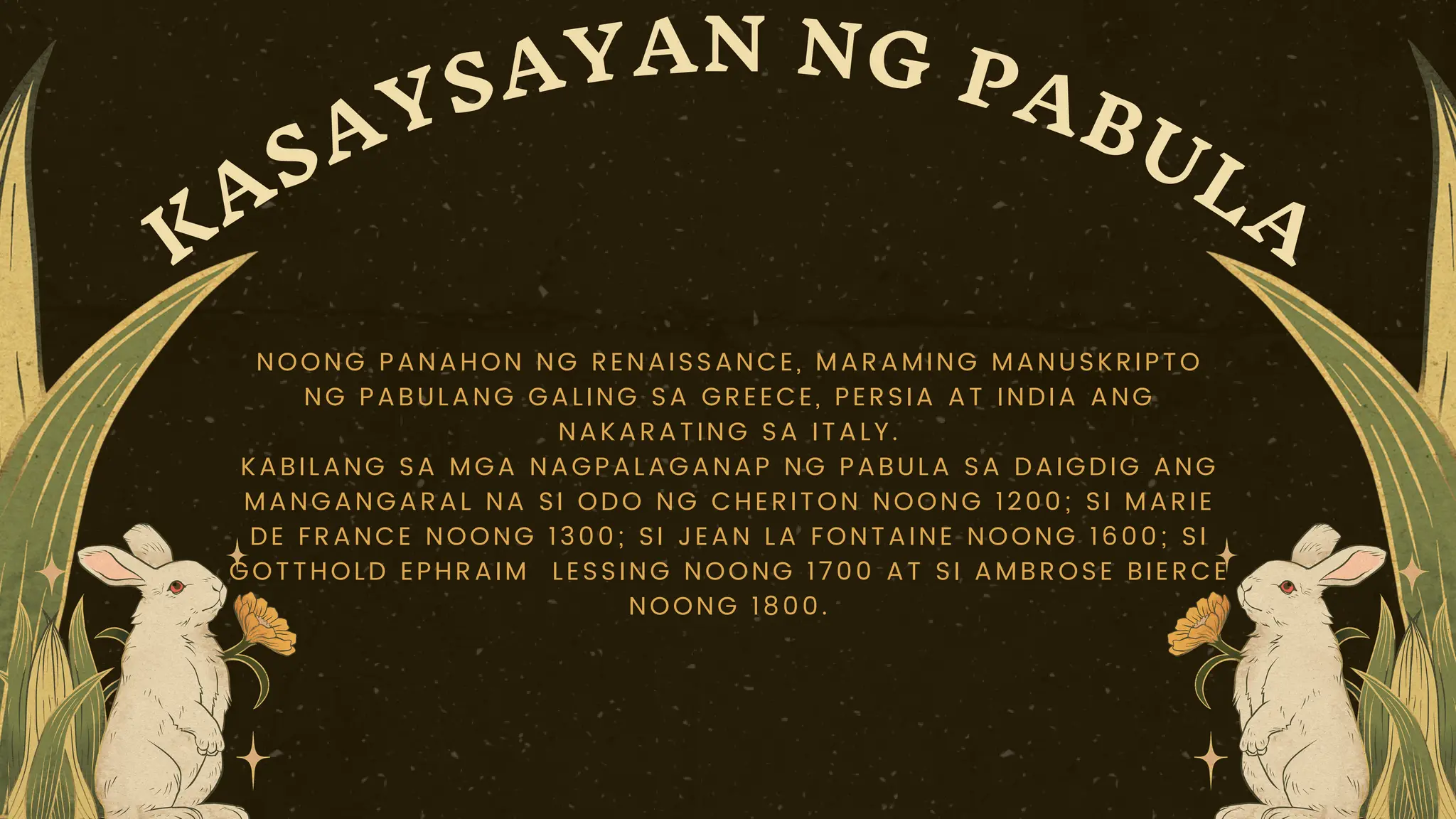 Pabula, Mga Elemento , History , Mga Halimbawa | PDF