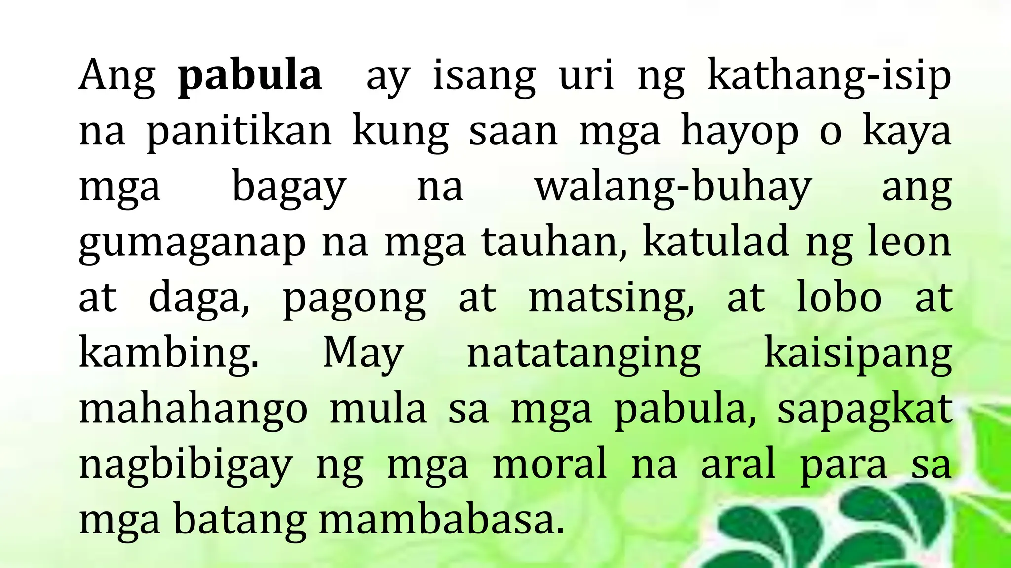 Pabula_Presentation.pptx junior high school | PPTX