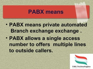 what is pabx phone system? | PPT