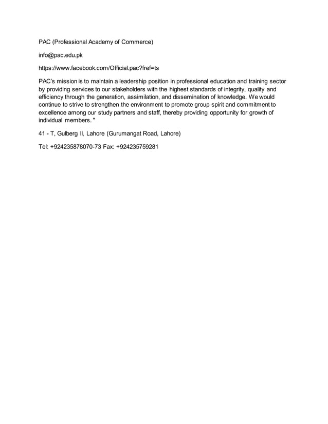 ACCA in Pakistan | DOCX