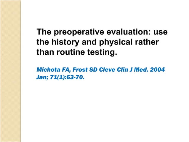 Pre operative assessment / PAC | PPT