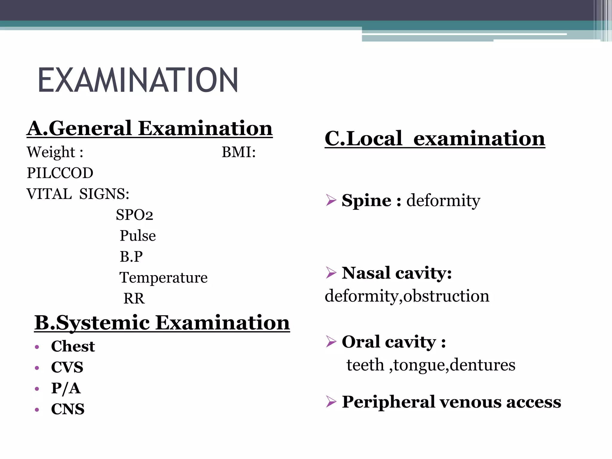 Preanesthetic Assessment | PPTX