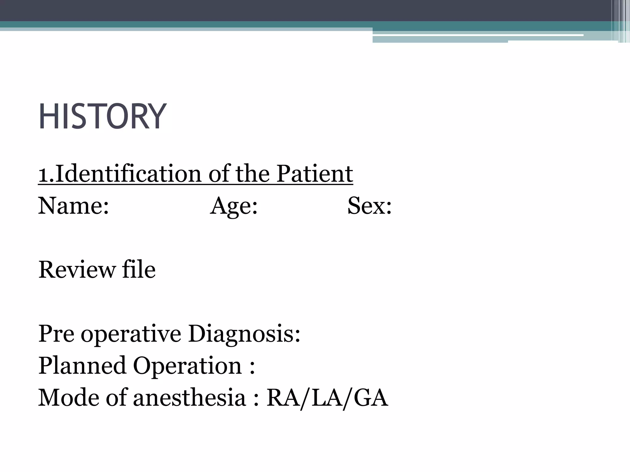 Preanesthetic Assessment | PPTX