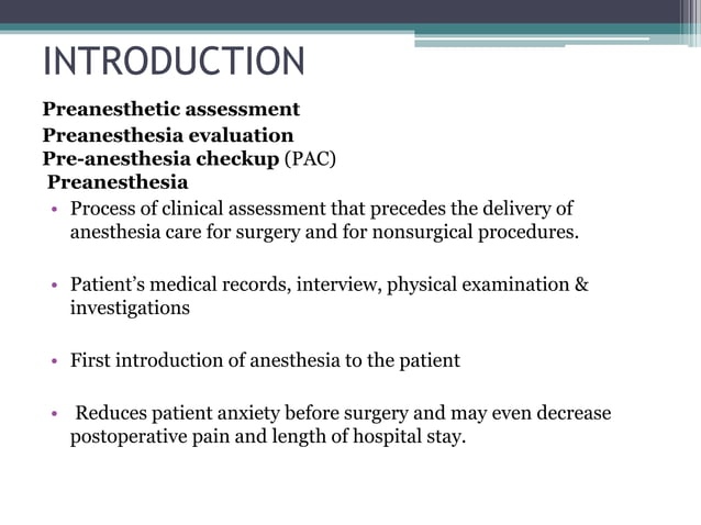 Preanesthetic Assessment | PPTX | Lung and Respiratory Health ...