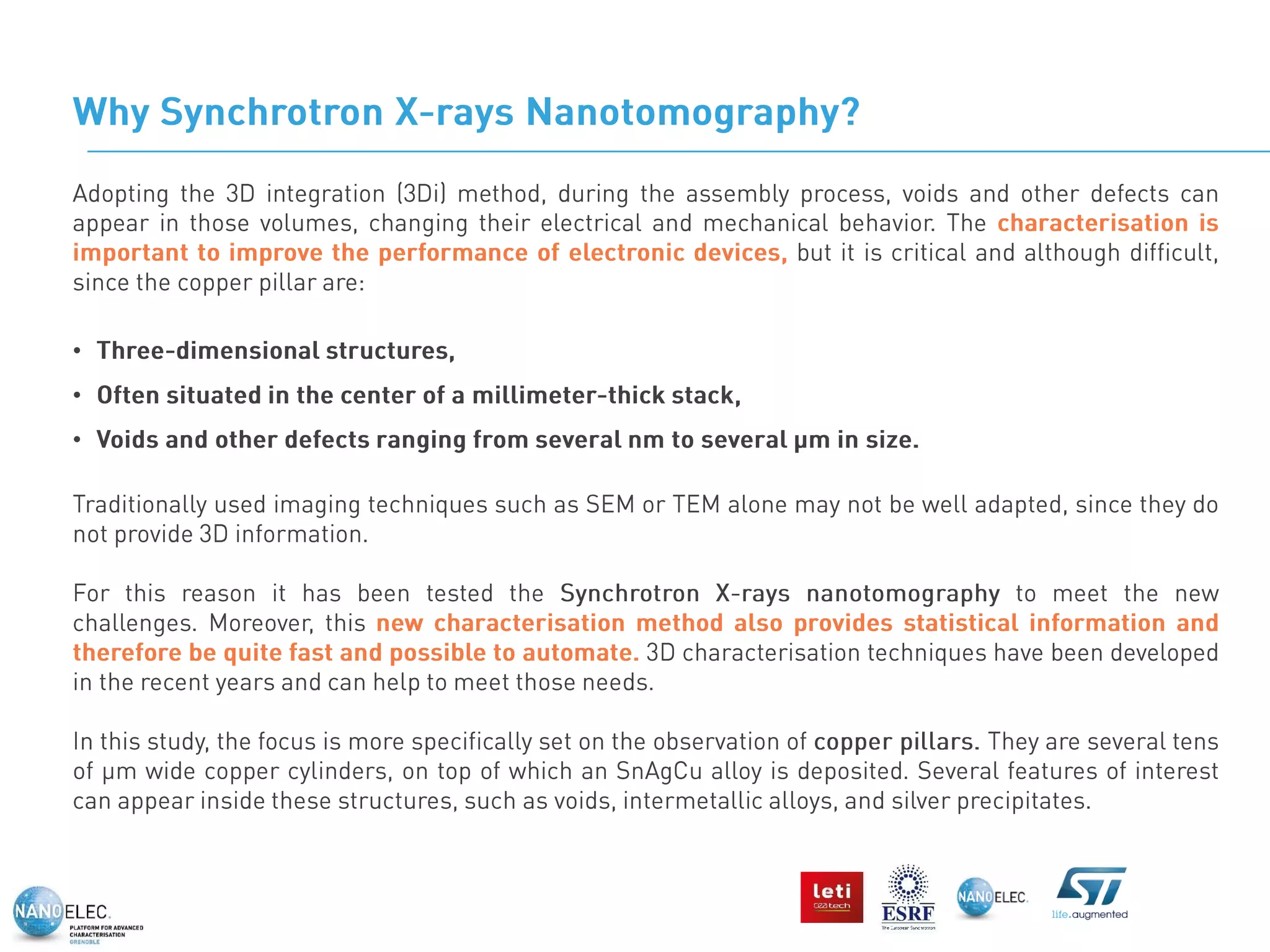 Industrial Application note: Copper pillar characterisation ...