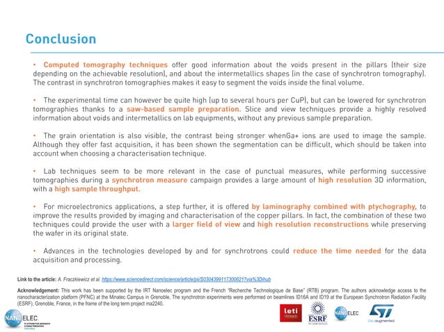 Industrial Application note: Copper pillar characterisation ...