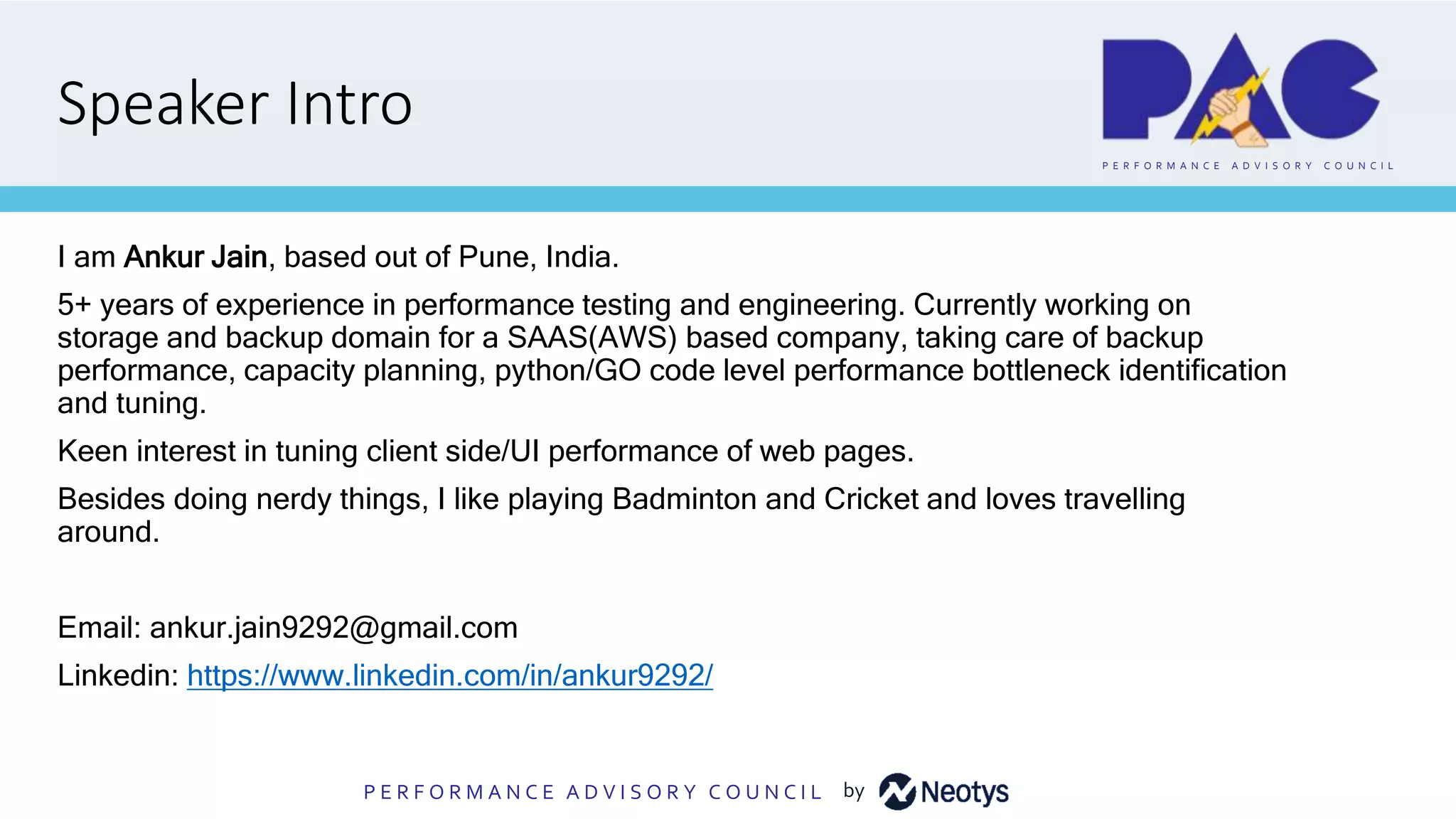 PAC 2020 Santorin - Ankur Jain | PPT