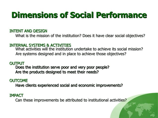 Putting the ‘Social’ into Performance Management in Microfinance | PPT