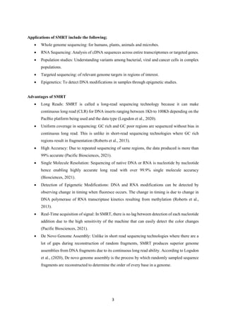 PacBio SMRT - THIRD GENERATION SEQUENCING TECHNIQUE | PDF