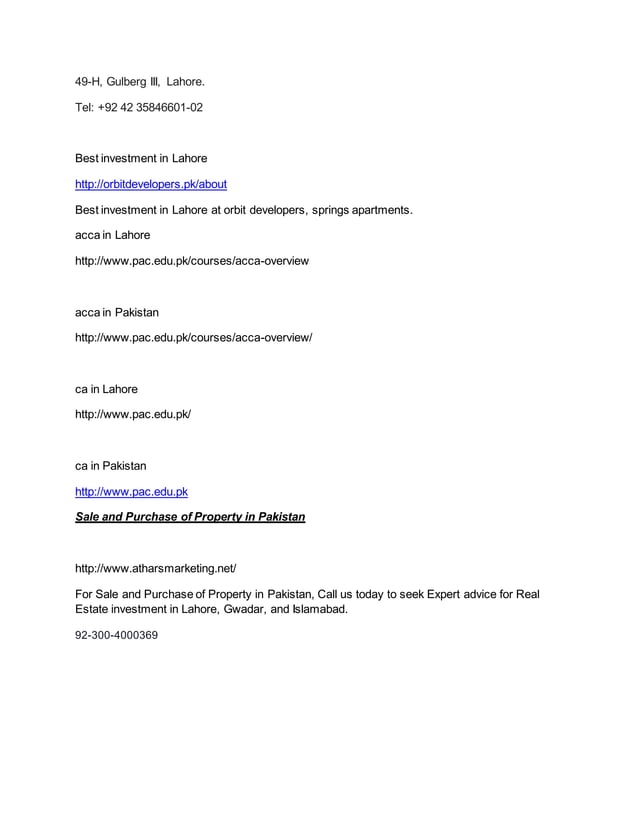 ACCA in Lahore | DOCX