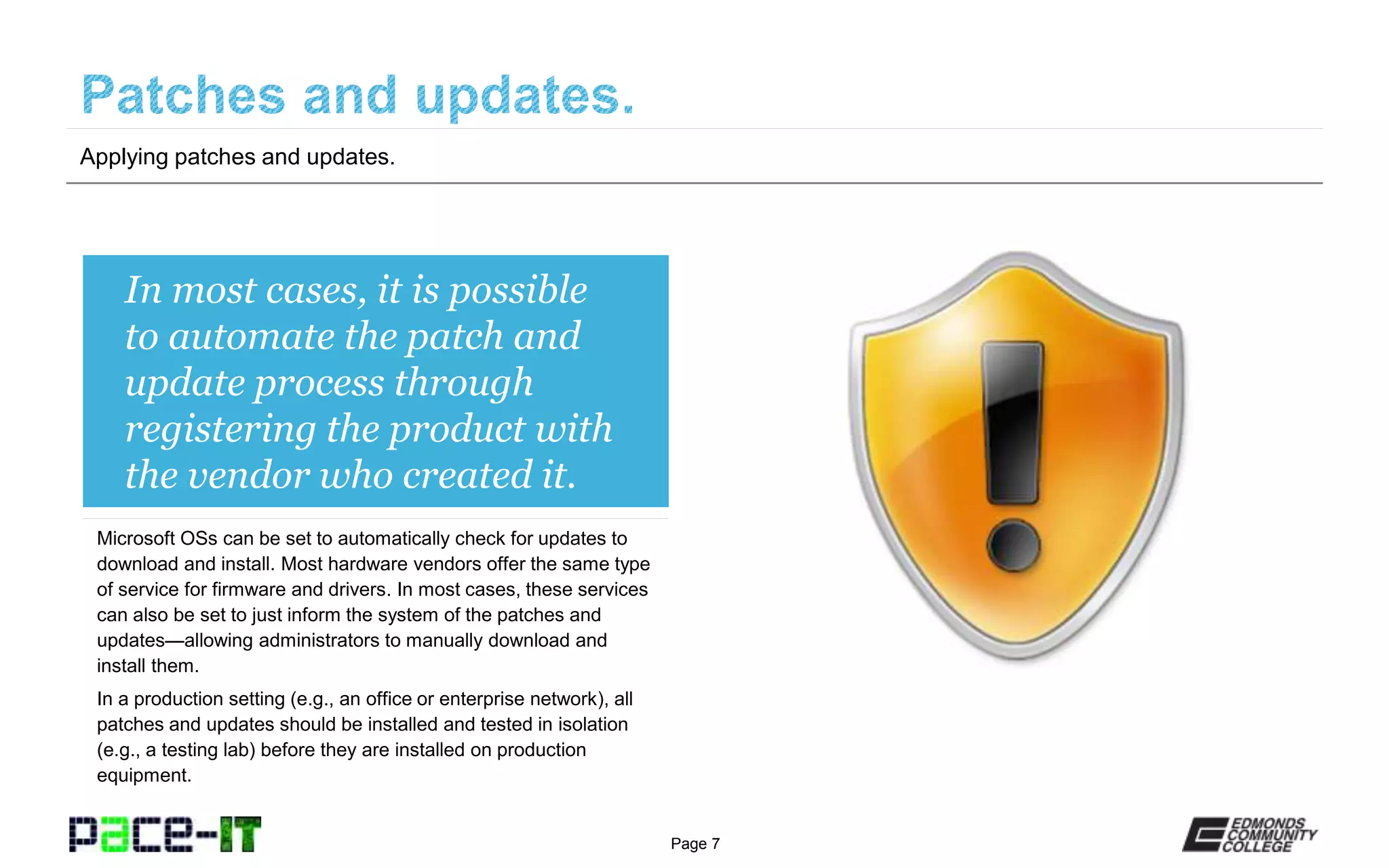 PACE-IT: Applying Patches and Upgrades | PPTX