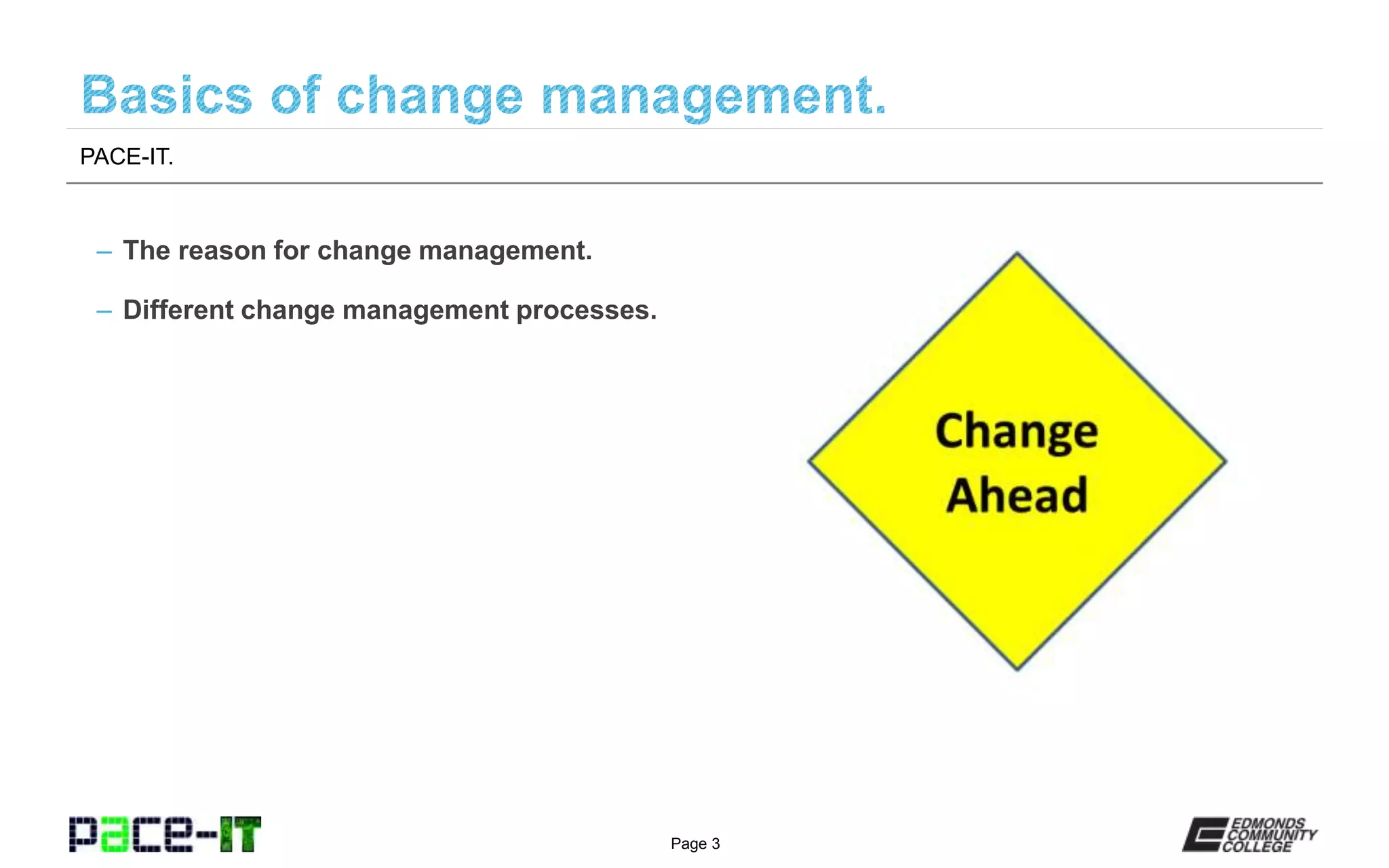 PACE-IT: Basics of Change Management | PPTX
