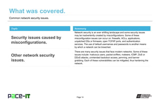 PACE-IT: Common Network Security Issues | PPTX