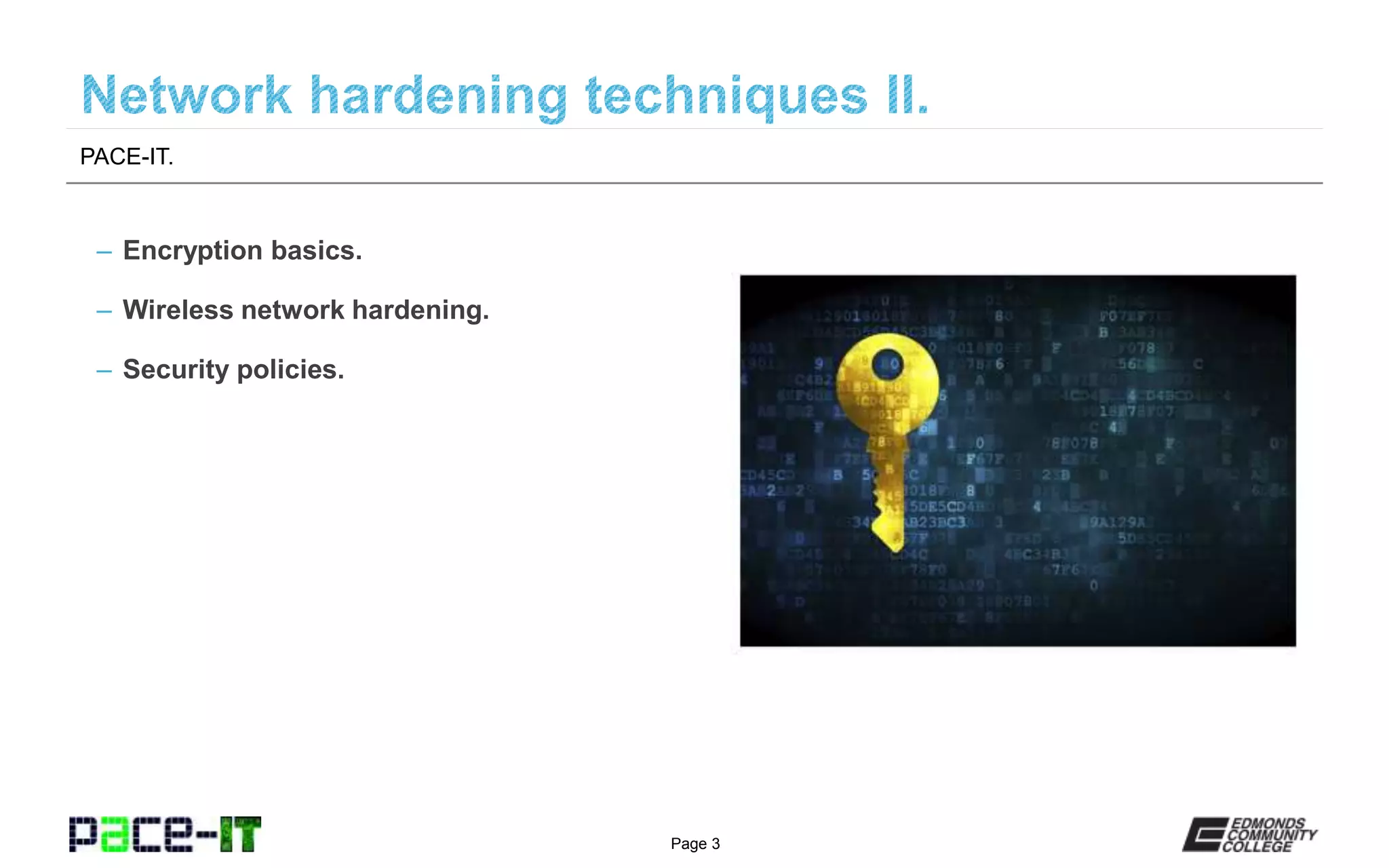 PACE-IT: Network Hardening Techniques (part 2) | PPTX