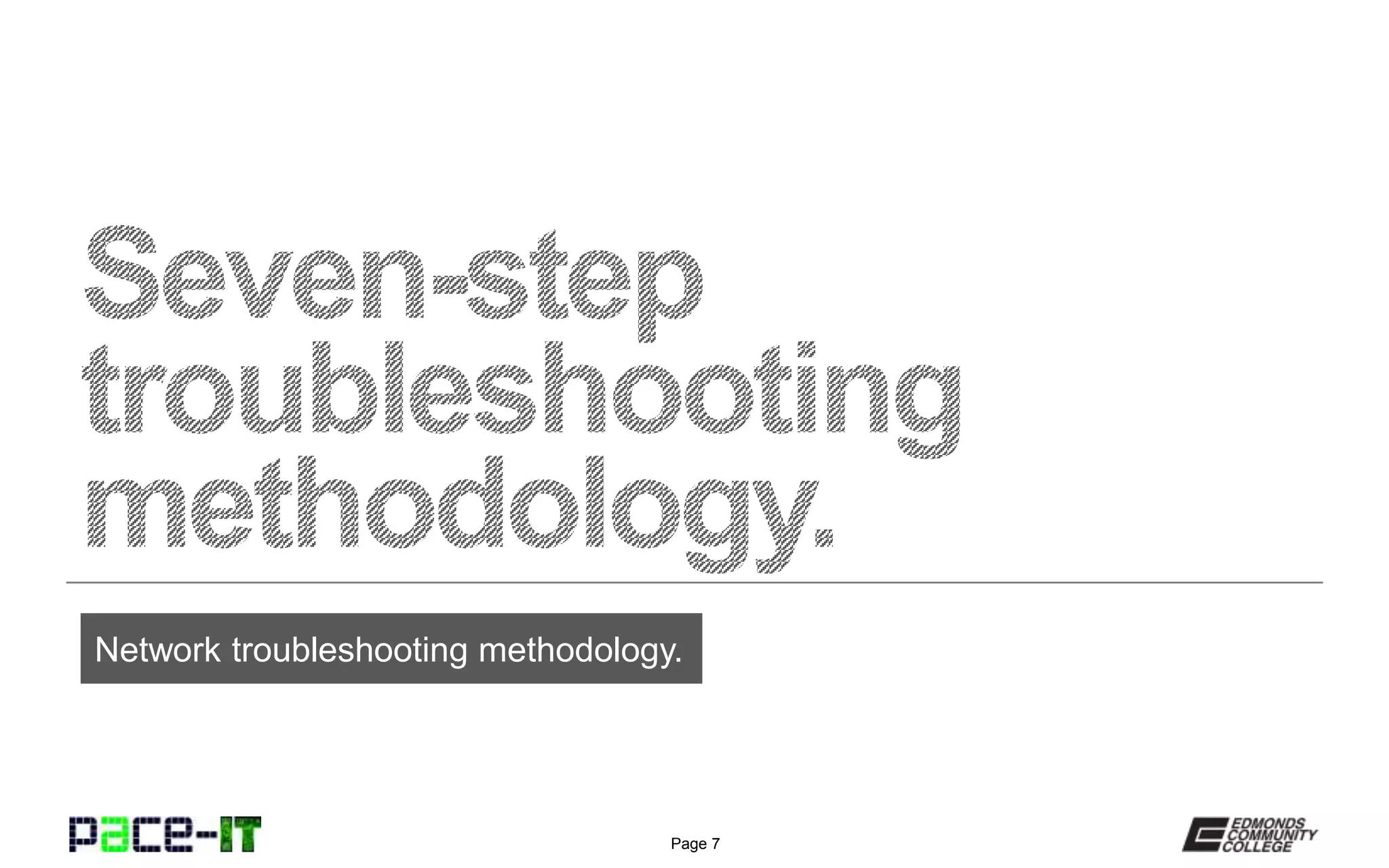 PACE-IT: Network Troubleshooting Methodology | PPTX