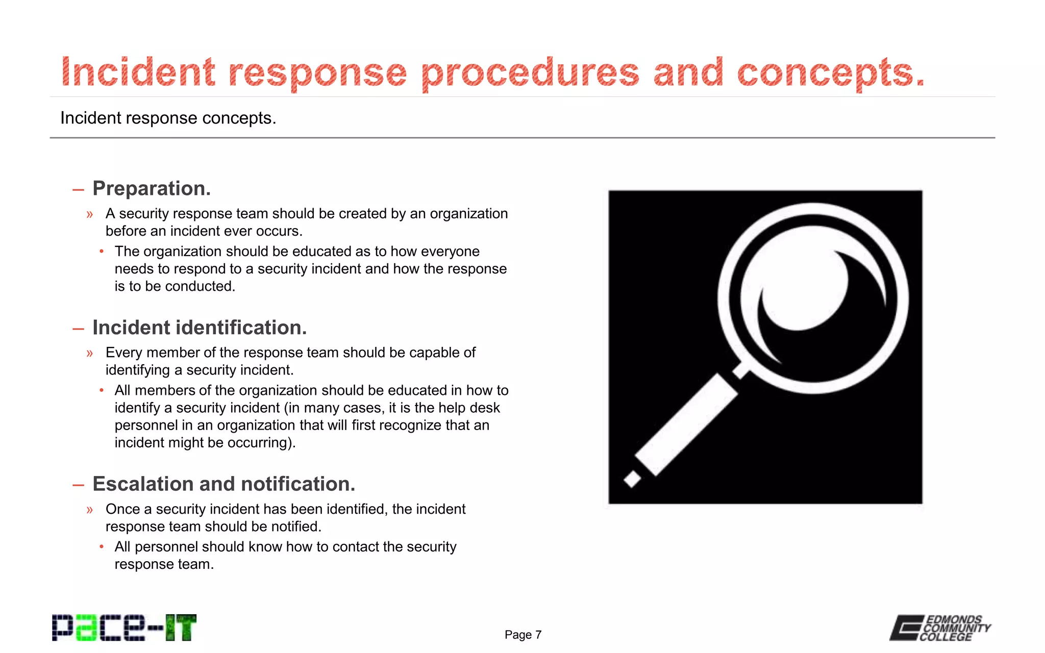 PACE-IT, Security+ 2.5: Incident Response Concepts | PPT
