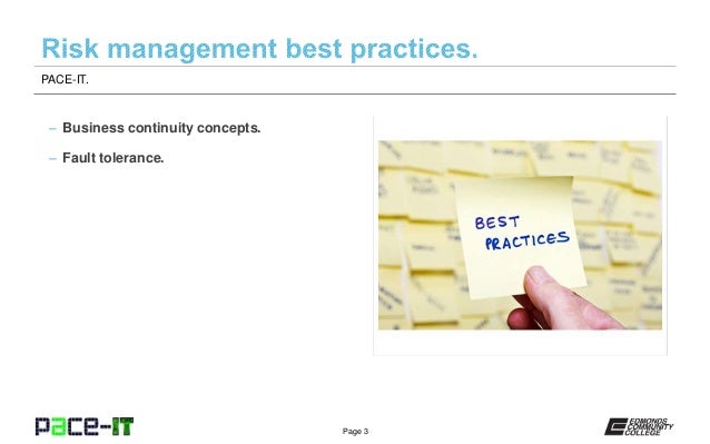 PACE-IT, Security+2.8: Risk Management Best Practices