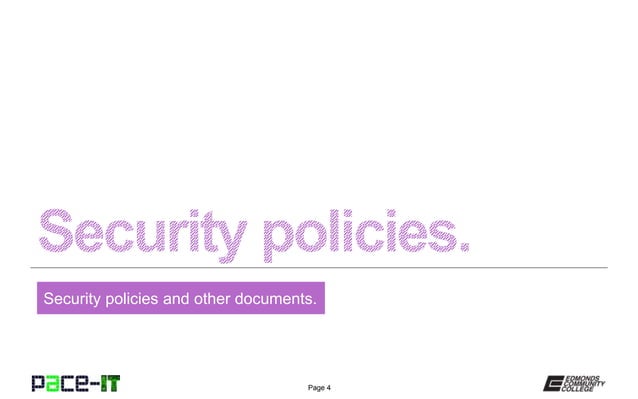 PACE-IT: Security Policies and Other Documents | PPT