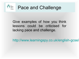 Pace and challenge | PPT