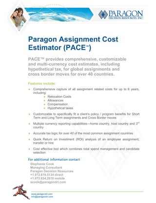 Pace Cost Estimator Fact Sheet | PDF