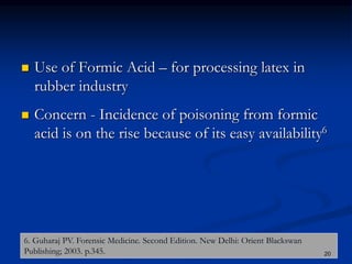 Formic Acid Poisoning - A Case Series Observational Study | PPT