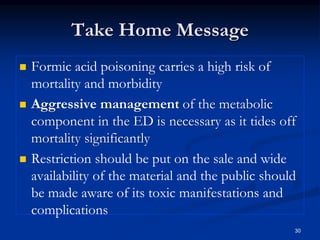 Formic Acid Poisoning - A Case Series Observational Study | PPT