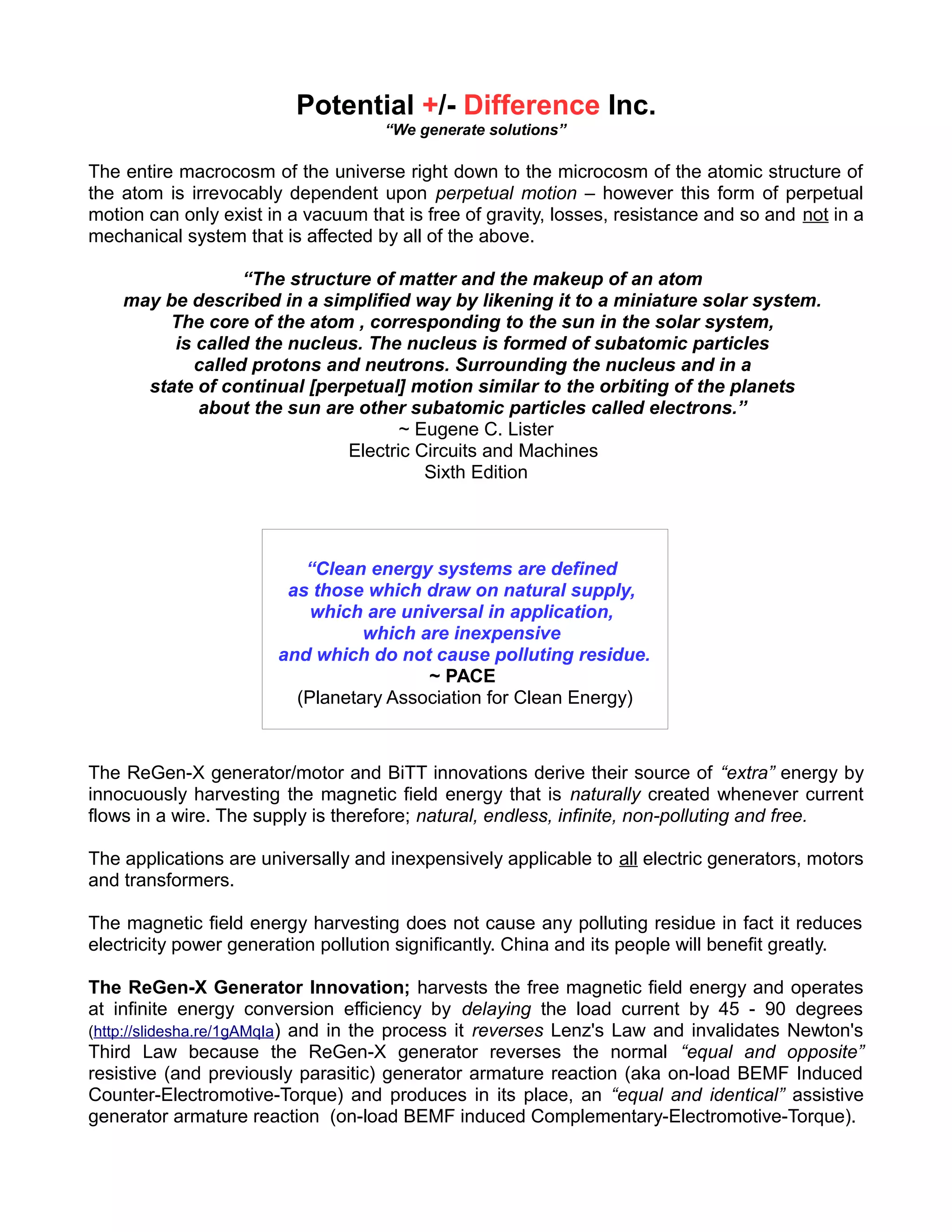 Planetary Association for Clean Energy Introduction & Invitation Letter ...