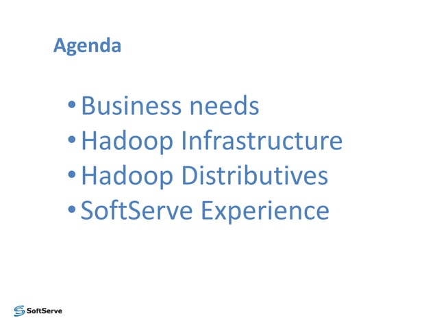Hadoop Infrastructure And Softserve Experience By Vitaliy Bashun Data Architect Pptx Cloud