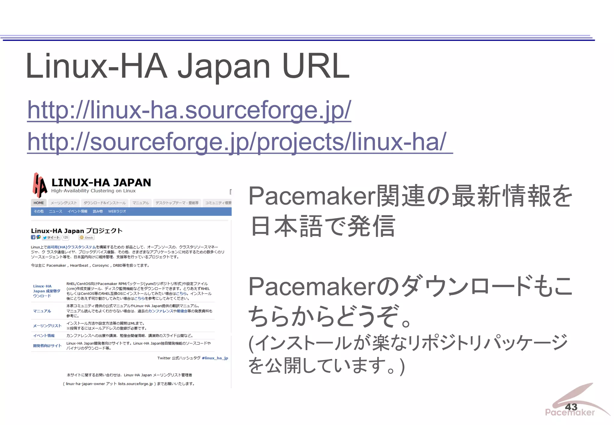 PacemakerのMaster/Slave構成の基本と事例紹介(DRBD、PostgreSQLレプリケーション) @Open Source Conference 2014 | PDF