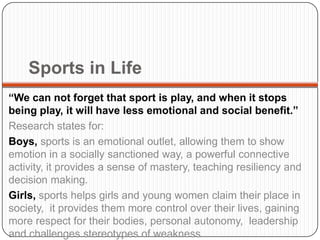 Sports in a Child’s Life | PPTX