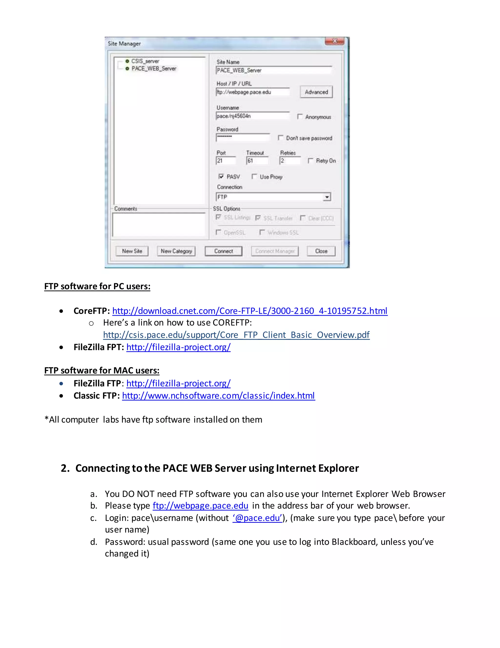 Pace web server access 2013 | PDF