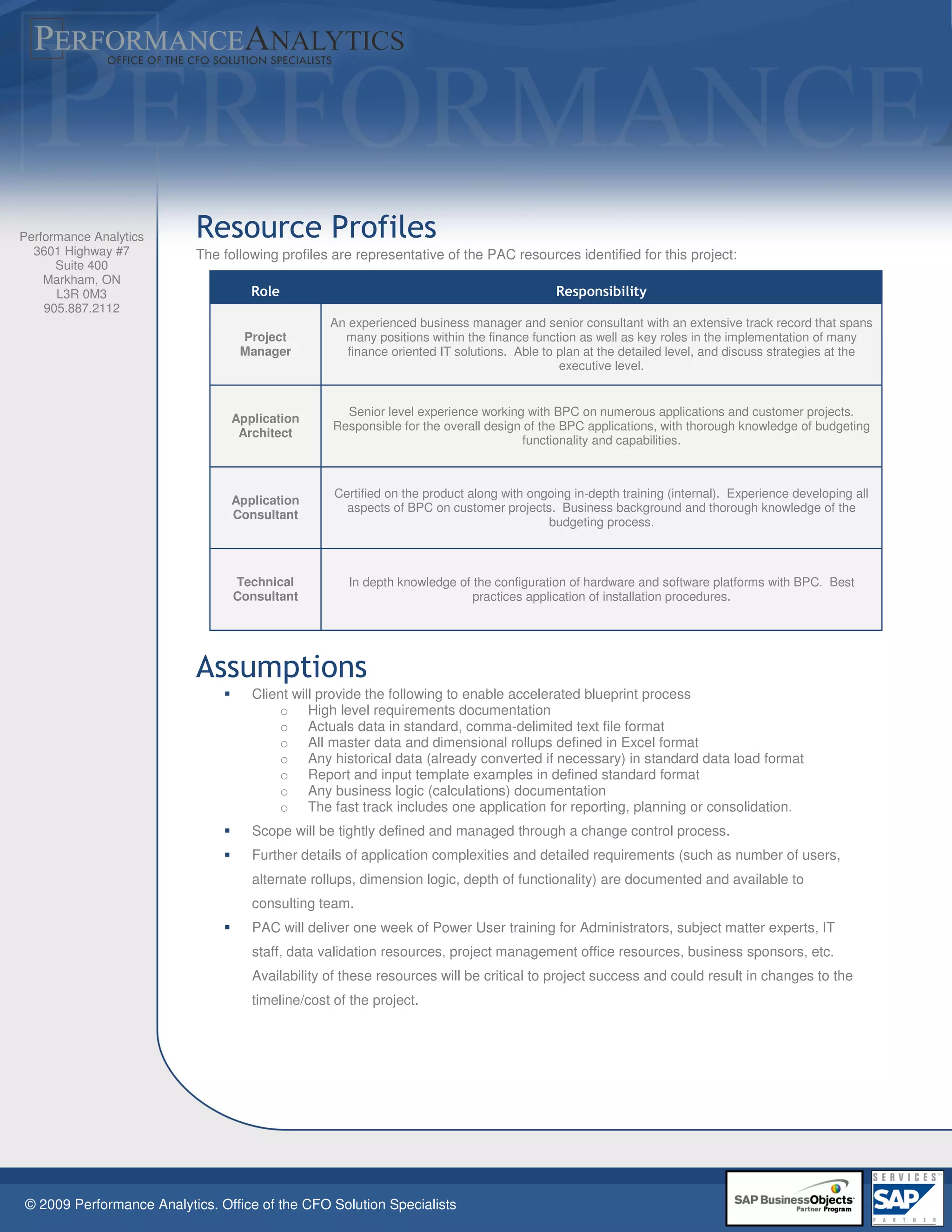 PAC Fast Track Implementation Program | PDF