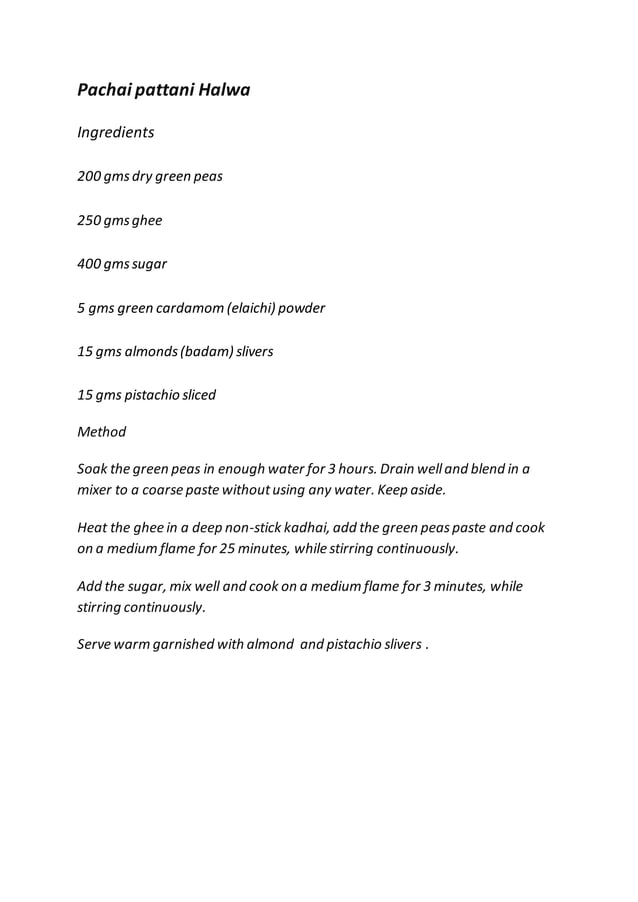 Pachai pattani halwa | PDF