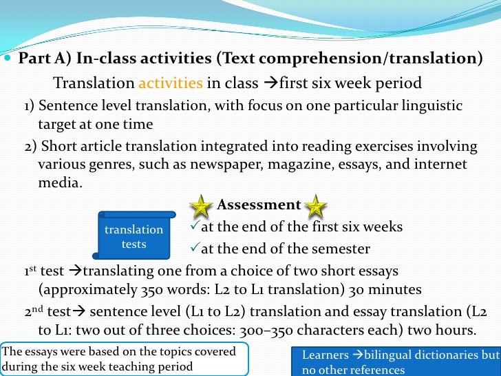 A step forward to using translation to teach
