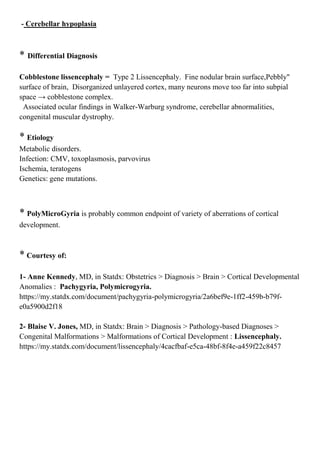 Pachygyria, Polymicrogyria | PDF