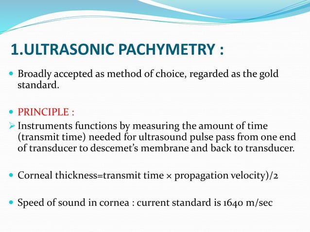 corneal Pachymetry | PPTX | Eye and Vision Conditions | Diseases and ...
