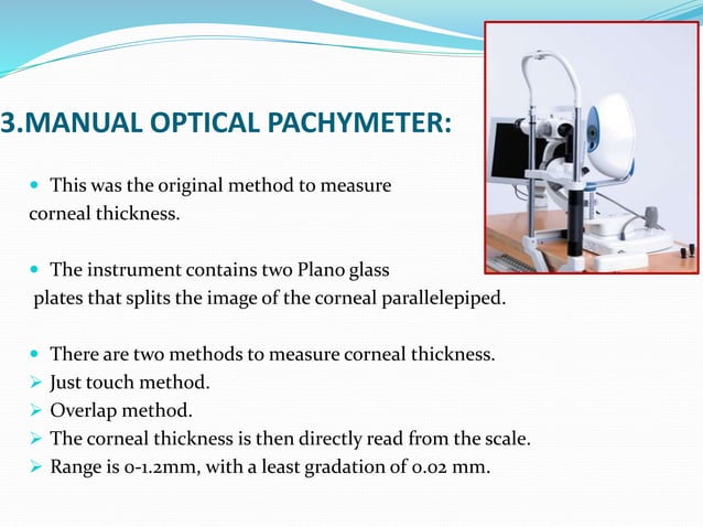 corneal Pachymetry | PPTX | Eye and Vision Conditions | Diseases and ...