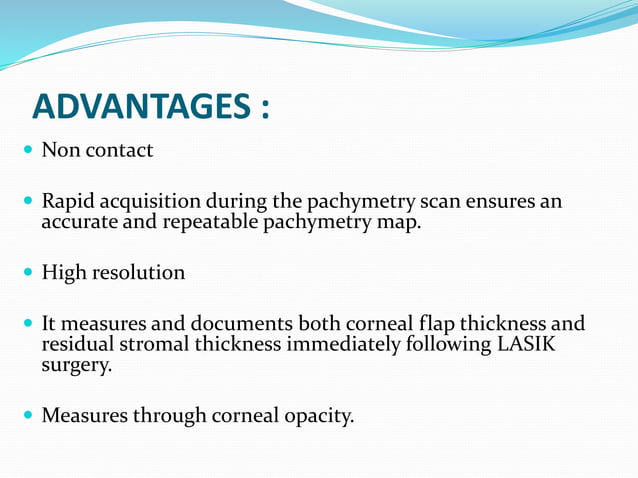 corneal Pachymetry | PPTX | Eye and Vision Conditions | Diseases and ...