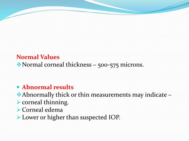 corneal Pachymetry | PPTX | Eye and Vision Conditions | Diseases and ...