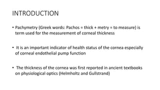 Pachymetry in glaucoma evaluation presentation | PPTX | Eye and Vision ...