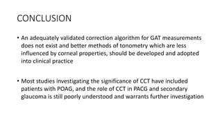 Pachymetry in glaucoma evaluation presentation | PPTX | Eye and Vision ...