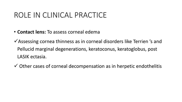 Pachymetry in glaucoma evaluation presentation | PPTX