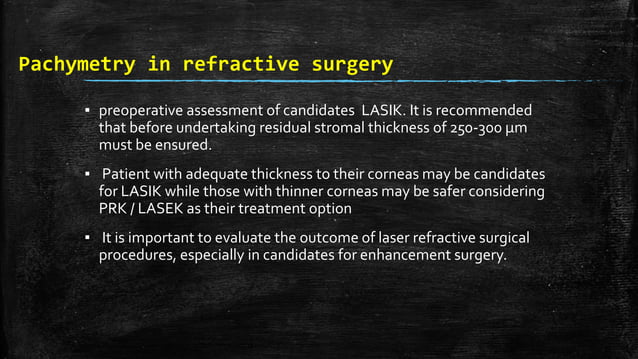 Pachymetry | PPTX | Eye and Vision Conditions | Diseases and Conditions