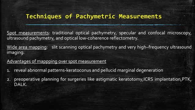 Pachymetry | PPTX | Eye and Vision Conditions | Diseases and Conditions
