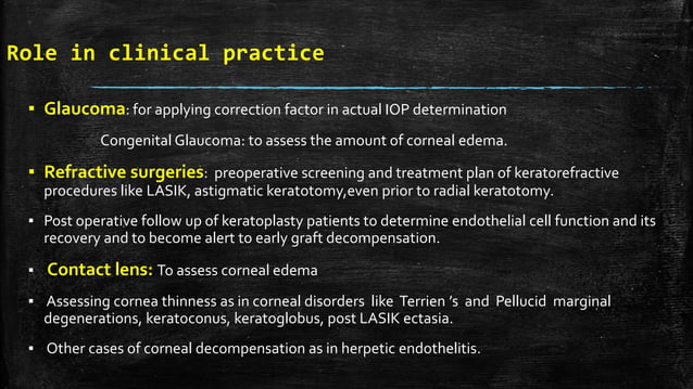 Pachymetry | PPTX | Eye and Vision Conditions | Diseases and Conditions