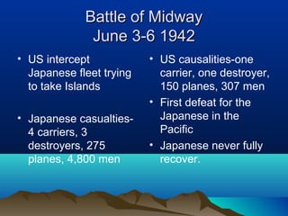 Pacific battles of world war ii | PPT